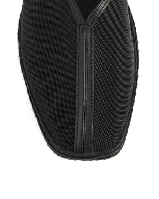 Totême Leather-trimmed Mesh Slippers in Black | Lyst