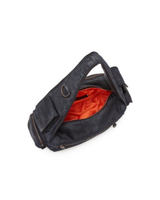 Balenciaga Superbusy Distressed Nylon Sling Bag in Black | Lyst