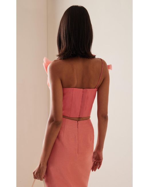 Aje. Flame Sculpted Crop Top in Pink | Lyst