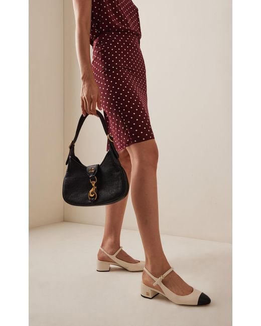 Miu Miu Leather Slingback Mary Jane Pumps in White | Lyst