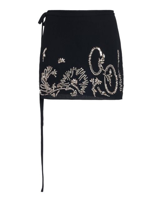 Dries Van Noten Gabrina Embellished Crepe Mini Skirt in Black | Lyst UK