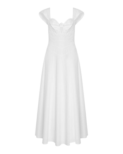 Cult Gaia Magnolia Cotton-Blend Maxi Dress in White | Lyst