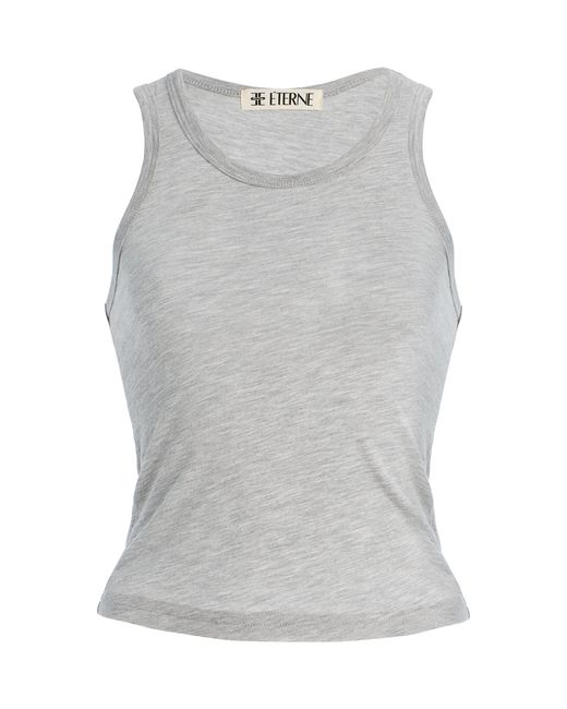 ÉTERNE Fitted Cotton-modal Tank Top in Grey | Lyst UK