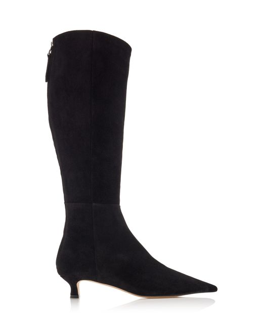Aeyde Zazie Suede Knee Boots in Black | Lyst