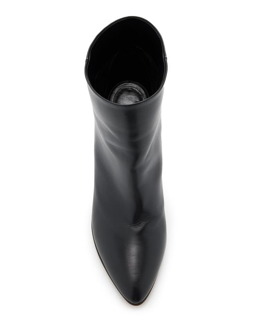 The Row Prudens Leather Boots in Black | Lyst