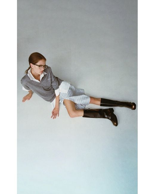 Jimmy Choo Brooklyn Leather Knee Boots in Black | Lyst