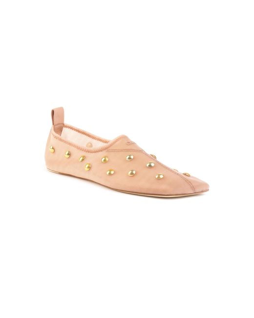 Chloé Rita Mesh Studded Ballet Flats in Pink | Lyst UK