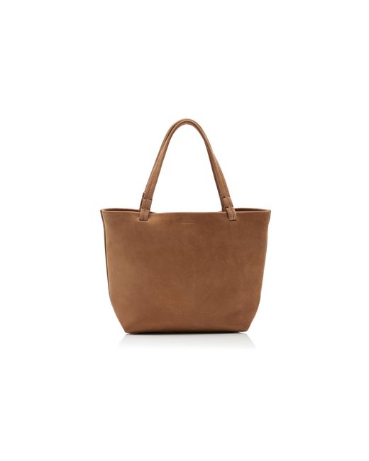 The Row Small Park Suede Tote Bag in Brown | Lyst