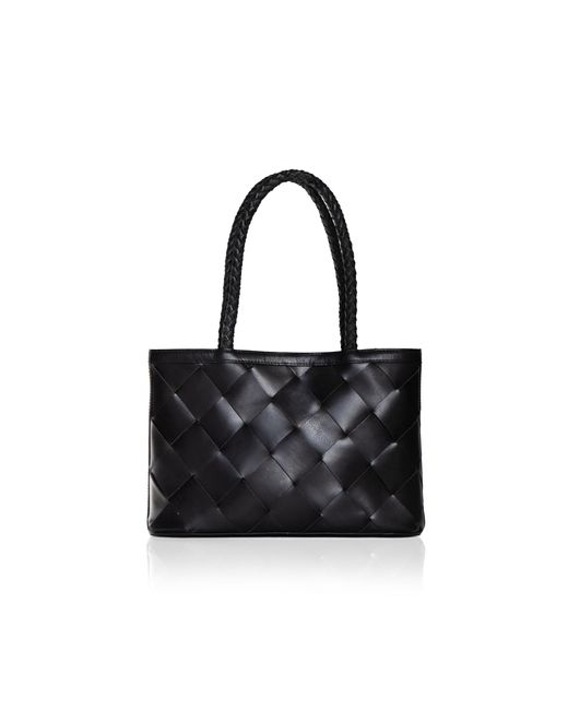 Bembien Ella Grande Woven Leather Tote Bag in Black | Lyst
