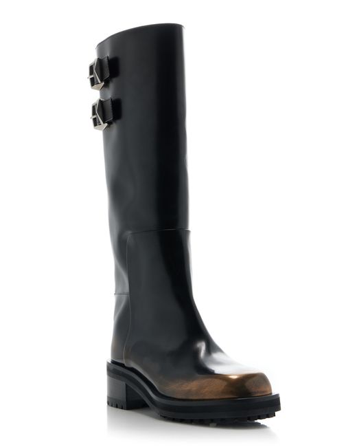 Jimmy Choo Brooklyn Leather Knee Boots in Black | Lyst