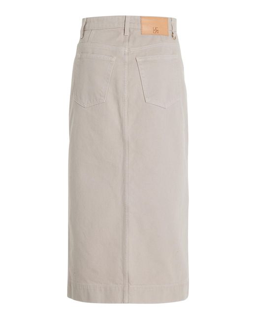 Ulla Johnson The Bea Split-front Cotton Denim Skirt in Natural | Lyst UK