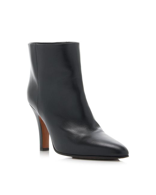 The Row Prudens Leather Boots in Black | Lyst