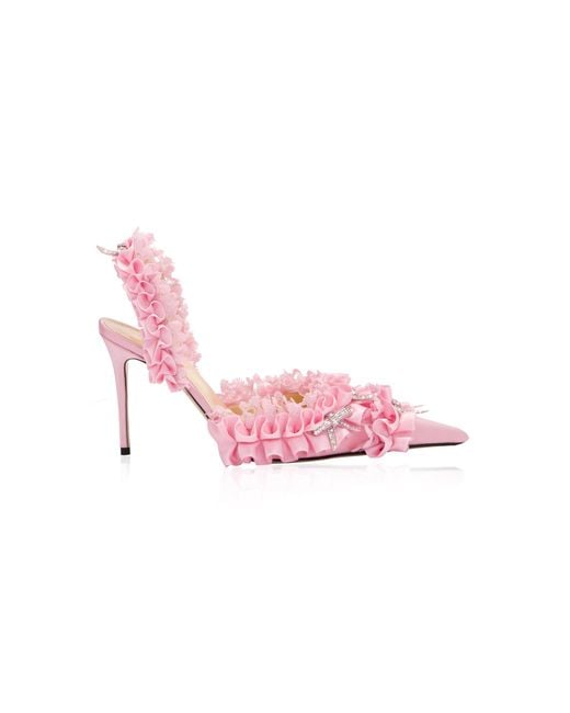 Mach & Mach Beauty Of Antoinette Satin Slingback Pump in Pink | Lyst UK