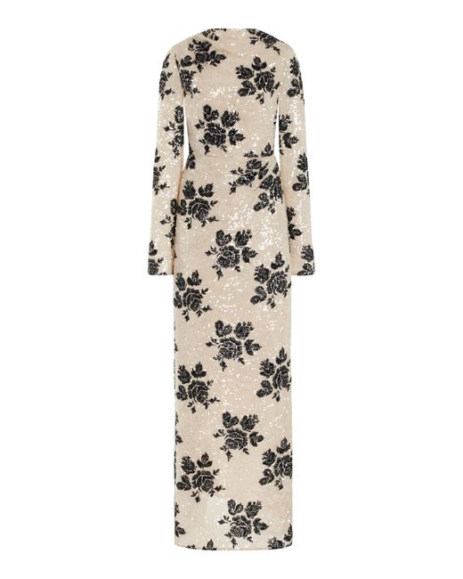 Erdem Floral Crepe Maxi Dress in White | Lyst