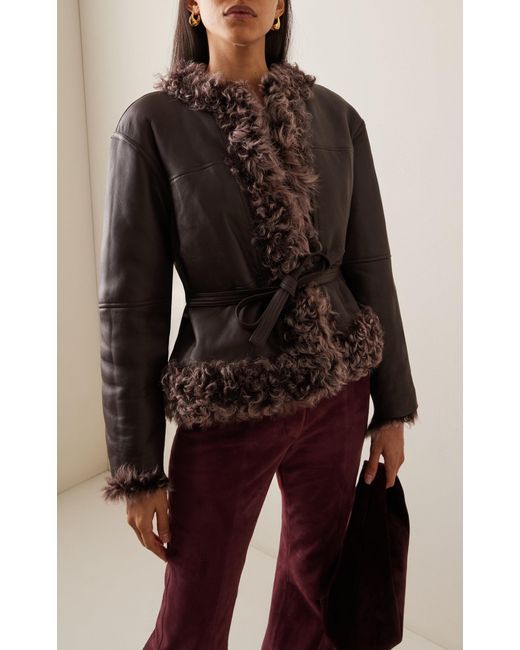 Ulla Johnson Yulia Reversible Shearling-leather Jacket in Black | Lyst