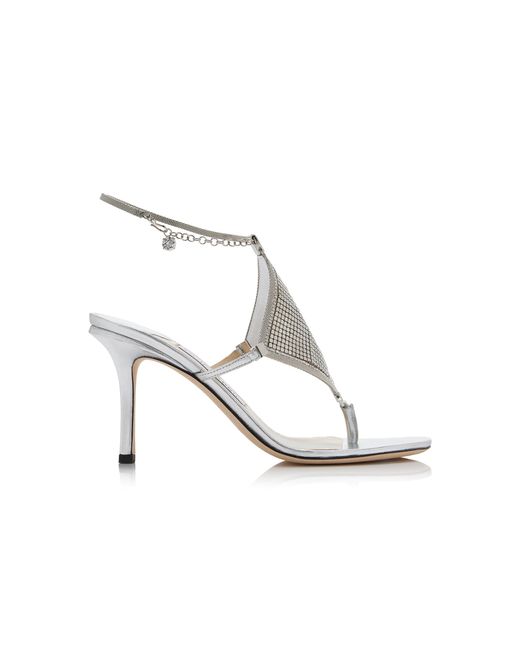 Jimmy Choo 2000 The Metal Mesh Sandals in White | Lyst