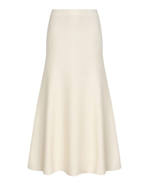 Gabriela Hearst Freddie Wool-Cashmere Midi Skirt in White | Lyst UK