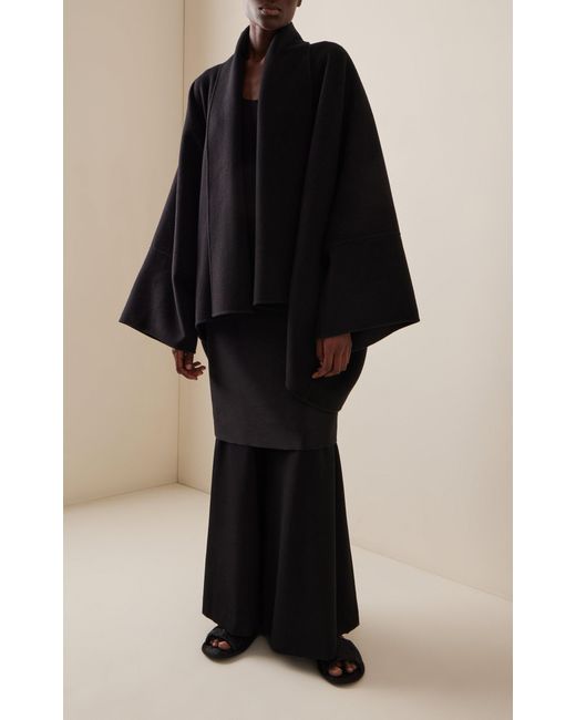 The Row Mavis Oversized Cashmere Cloak Coat in Black | Lyst