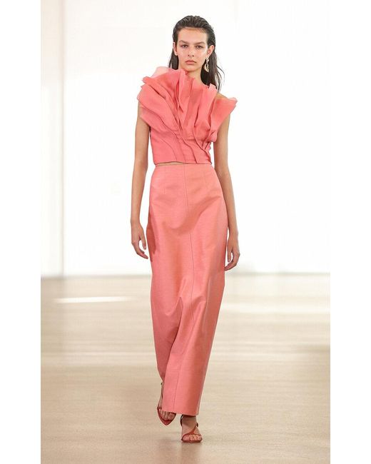 Aje. Flame Sculpted Crop Top in Pink | Lyst