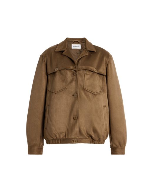 Frankie Shop Hester Faux Suede Jacket in Brown | Lyst UK