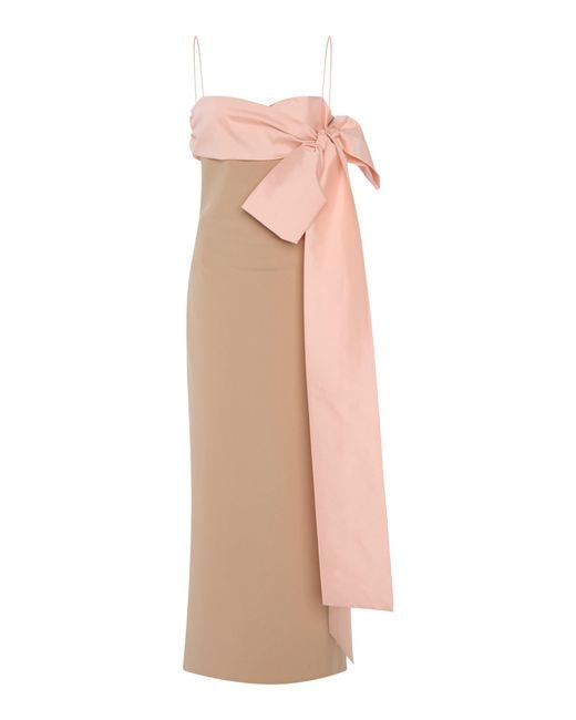 BERNADETTE Bart Sash-Detailed Crepe Maxi Dress in Pink | Lyst