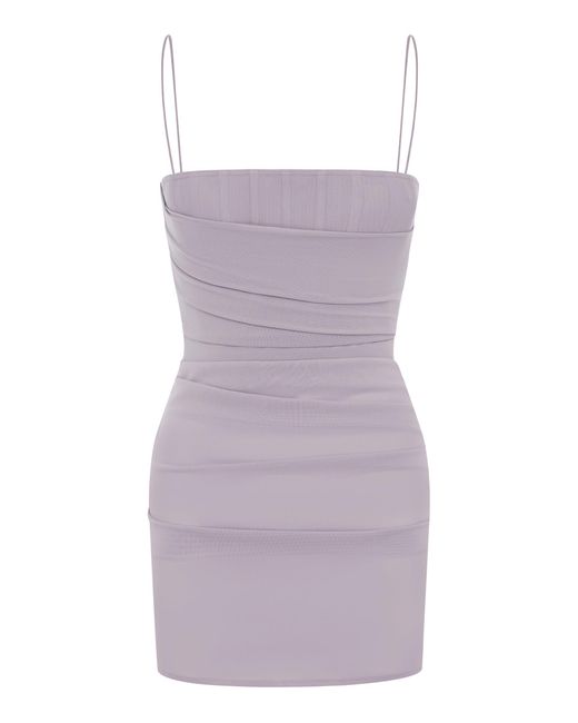 Alex Perry Power Mesh Mini Dress in Purple | Lyst