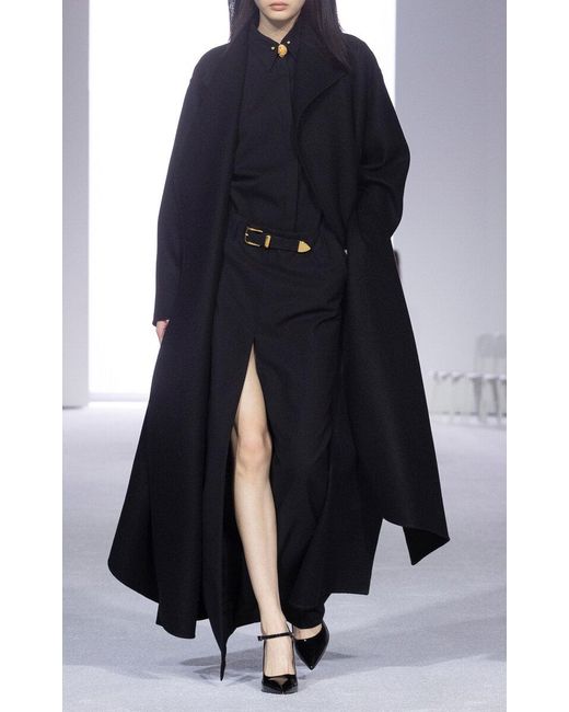 Brandon Maxwell The Alden Wool Long Coat in Black | Lyst