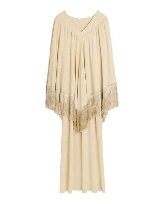 By Malene Birger Colandra Fringe-trimmed Maxi Dress in Natural | Lyst