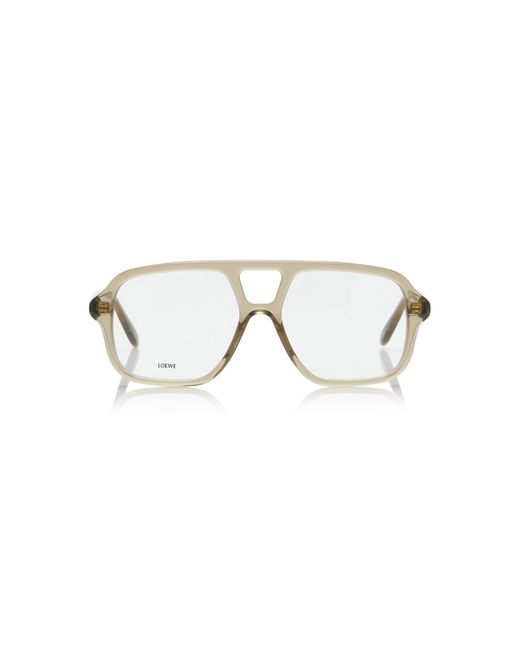 Loewe Slim Aviator-Frame Acetate Glasses in Green | Lyst UK