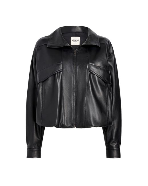 Aflalo Zadie Leather Jacket in Black | Lyst UK