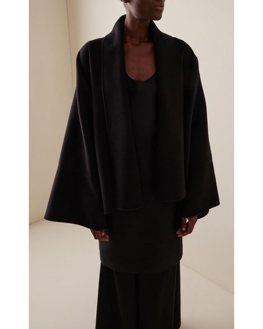 The Row Mavis Oversized Cashmere Cloak Coat in Black | Lyst
