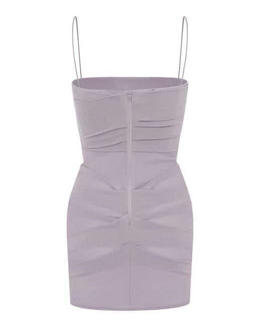 Alex Perry Power Mesh Mini Dress in Purple | Lyst