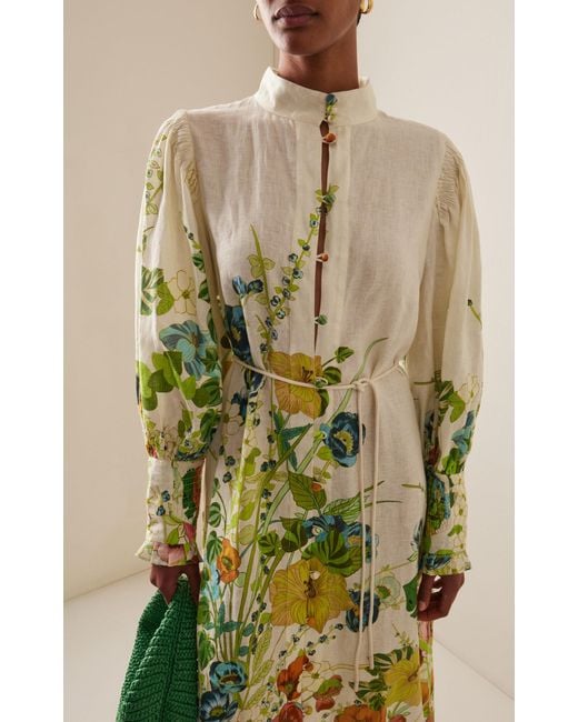 ALÉMAIS Constance Button-detailed Linen Maxi Dress in White | Lyst