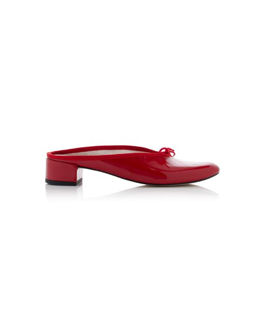 Repetto Camille Patent Leather Heeled Mules in Red | Lyst