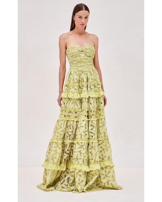 Alexis Ottilie Ruffle-trimmed Maxi Dress in Yellow | Lyst