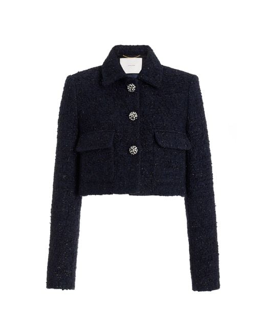 Adam Lippes Tweed Jacket in Blue | Lyst