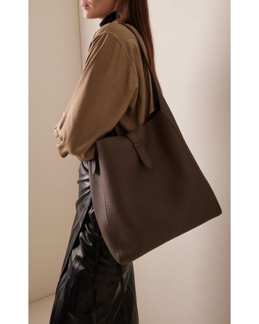 The Row Blake Leather Hobo Bag in Brown | Lyst UK