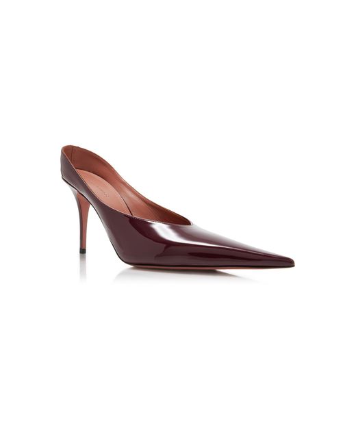 AMINA MUADDI Anok Patent Leather Mules in Brown | Lyst