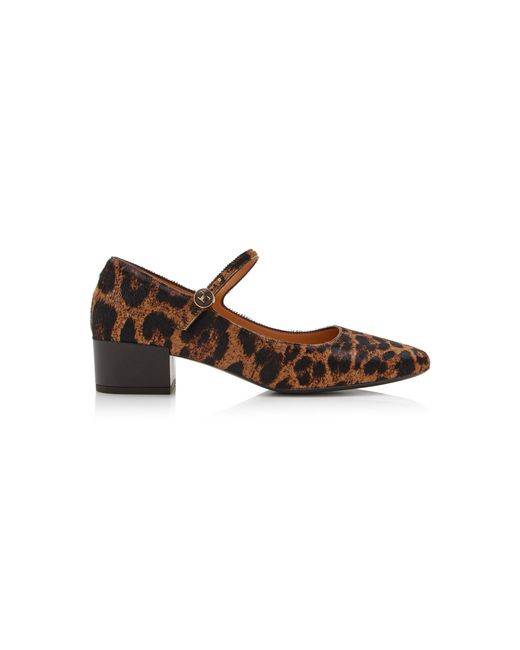 Tod's Leopard-Print Pony Hair Mary Jane Pumps in Brown | Lyst UK