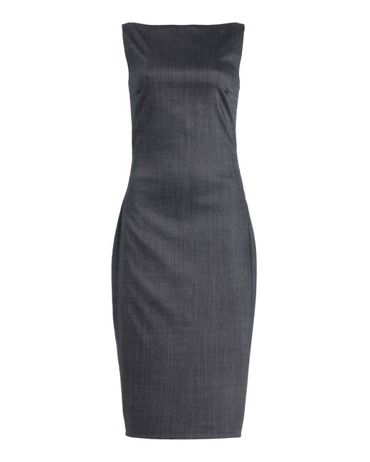 Prada Draped Stretch-Wool Midi Sheath Dress in Gray | Lyst