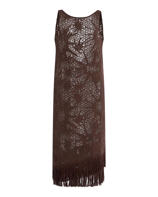 Oas Exclusive Astrea Ari Cotton Crochet Dress in Brown | Lyst UK