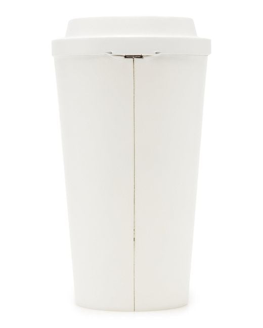 Balenciaga 9am Leather Cup Clutch in White | Lyst UK