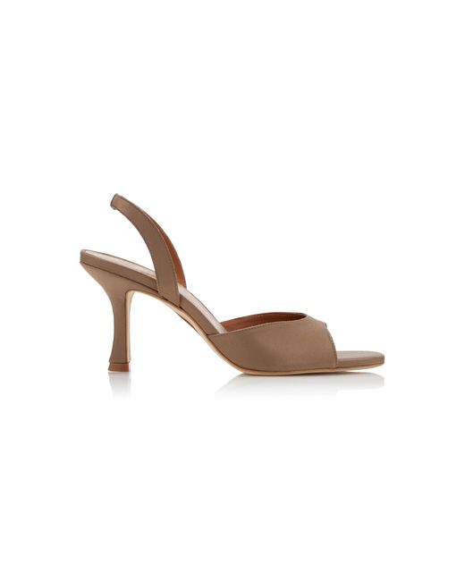 STAUD Brigitte Satin Slingback Sandals in Metallic | Lyst