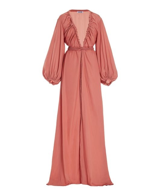 Andrea Iyamah Neema Robe Maxi Dress in Red | Lyst