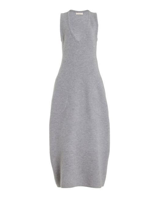 Ulla Johnson Nevina Curved-seam Merino Wool Knit Maxi Dress in Gray | Lyst