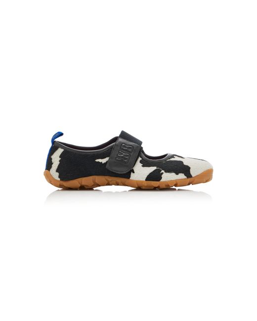 Wales Bonner The Jewel Mary Jane Pony Hair Sneakers in Black | Lyst