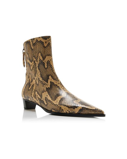 Aeyde Harriet Snake-effect Leather Ankle Boots in Brown | Lyst