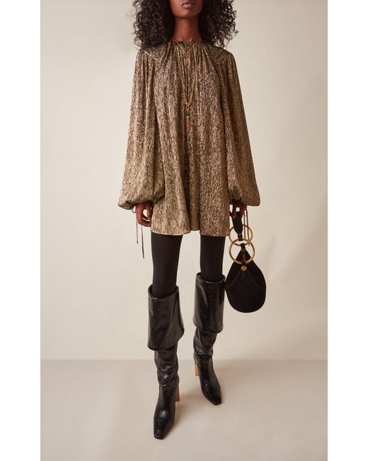 Chloé Georgia Fold-Over Leather Knee Boots in Black | Lyst