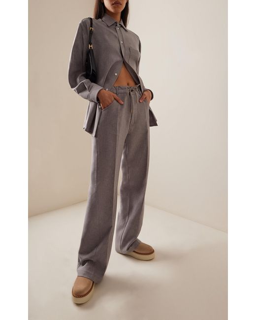 Prada Shearling Platform Mules in Natural | Lyst