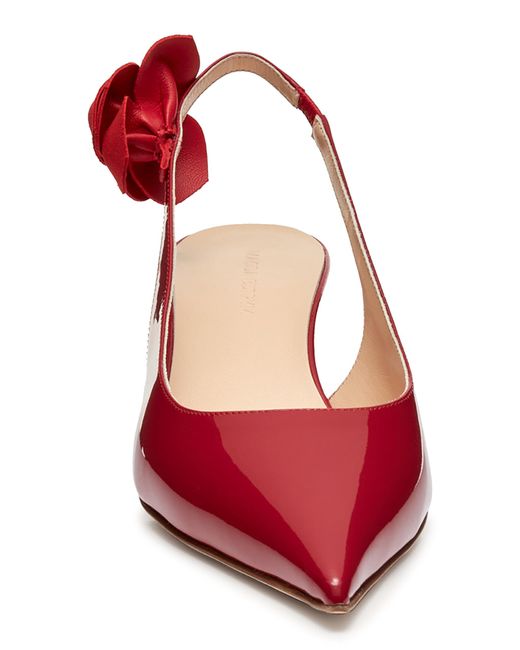 Magda Butrym Flower-embellished Leather Slingback Kitten Heeled Pumps ...